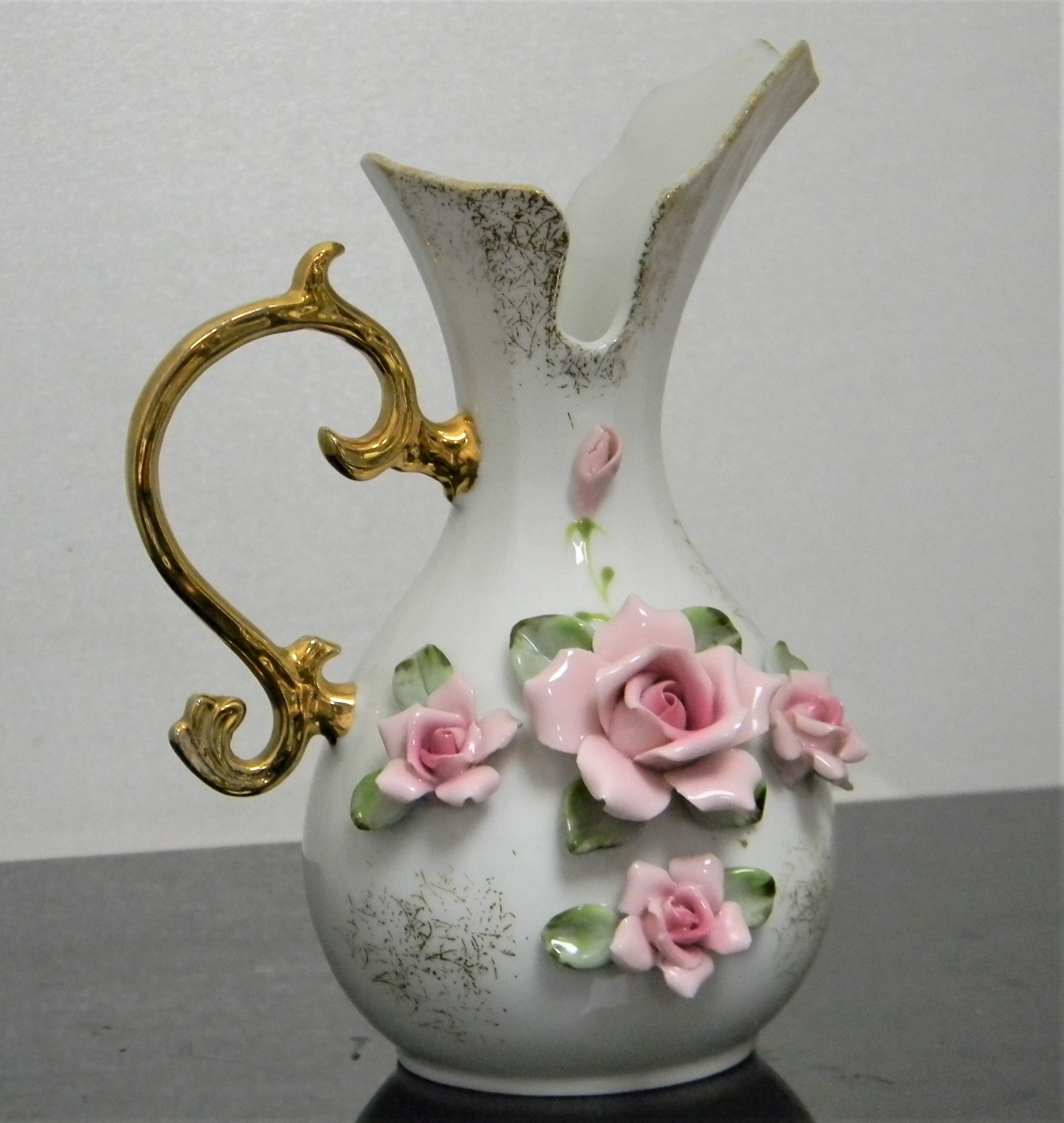 H836 Vintage Beautiful Lefton Porcelain Pitcher or Vase with | Etsy