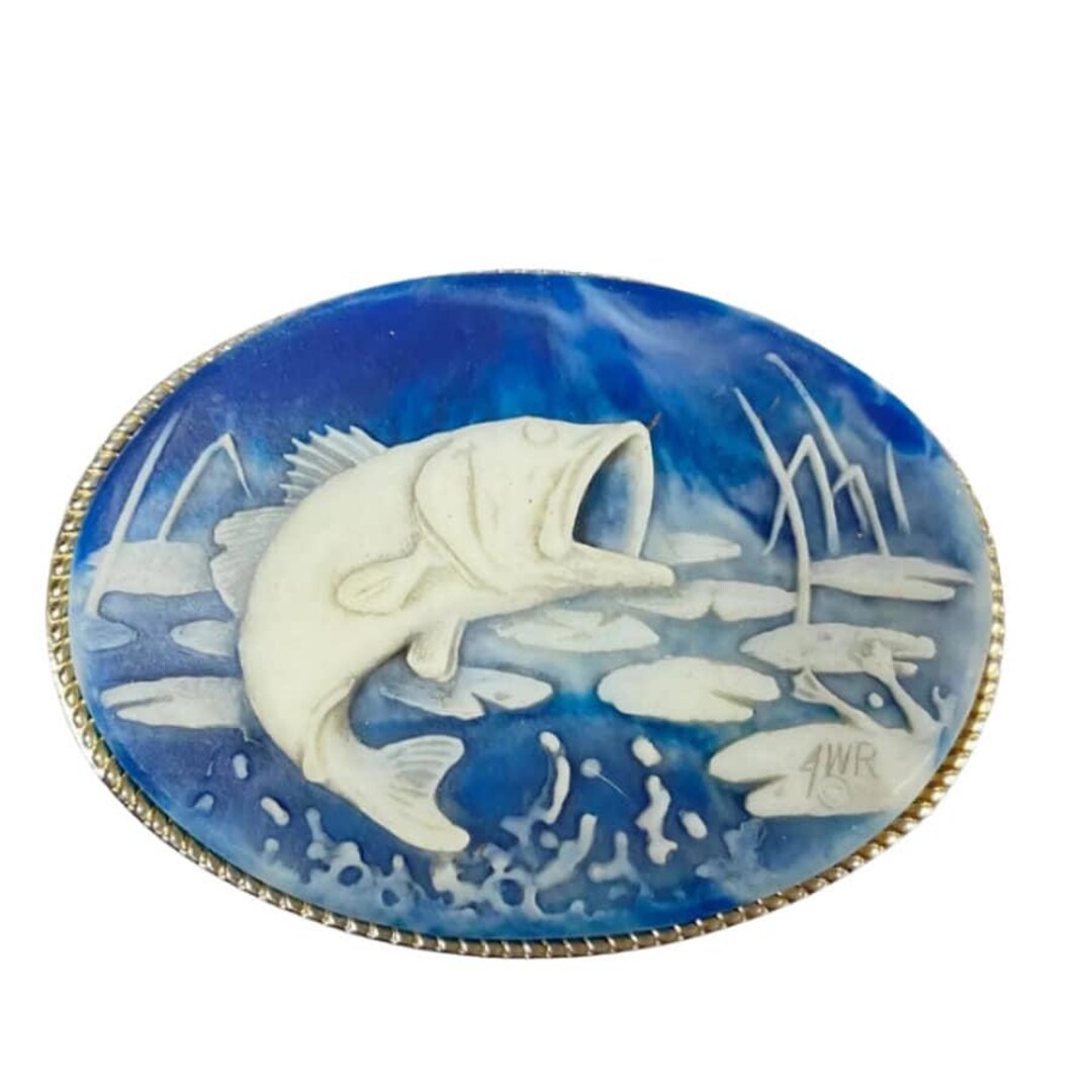 F534 Vintage Fish in Blue Background Limited Edition 4WR Belt Buckle - Etsy