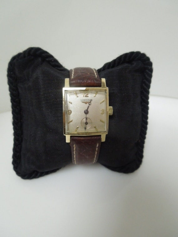 s546 1953 LONGINES Gents Waffle Dial Vintage Dress Wa… - Gem