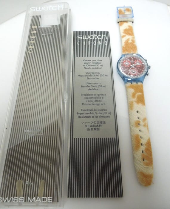 s480 SWATCH Chrono Fury SCN-109 Vintage Watch Cow Fur… - Gem