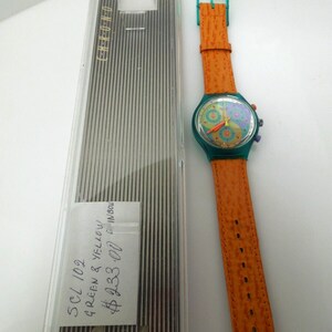 S500 1992 Green & Yellow Rainbow Swiss Made Swatch Chronograph, Swatch ...