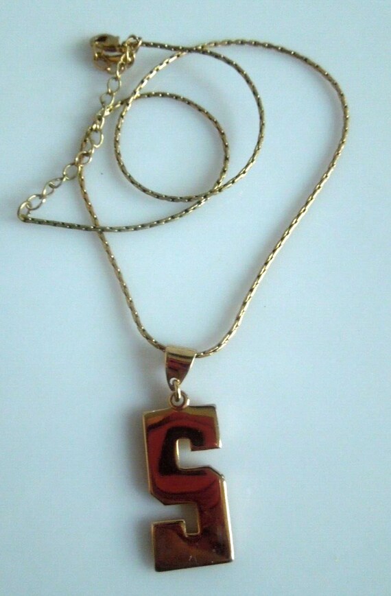 Vintage initial s pendant - Gem