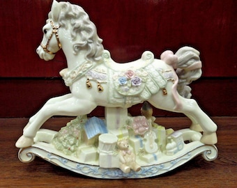Porcelain Rocking Horse - Etsy