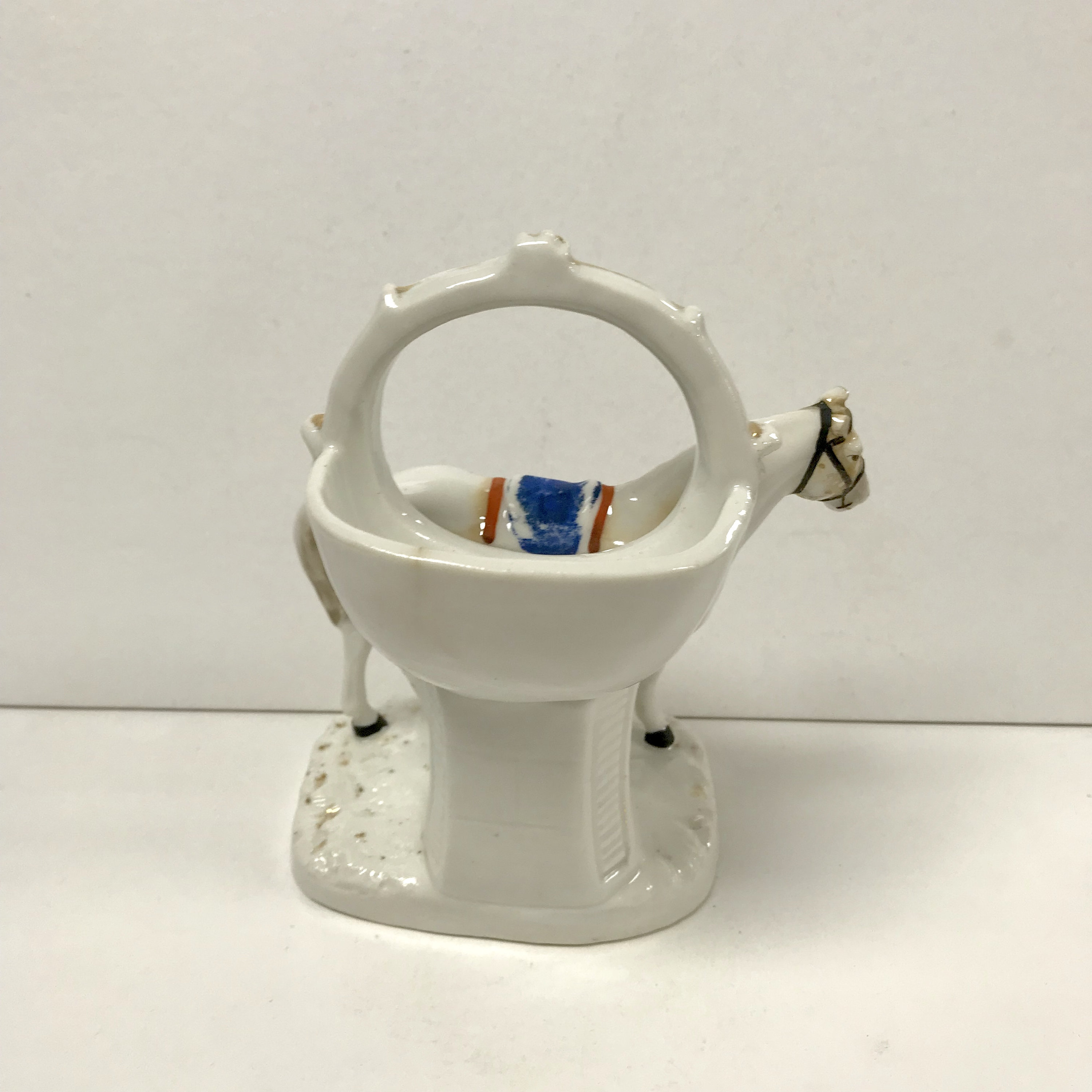 F281 Vintage Ceramic Pocket Watch Holder Stand Case Collectible Horse ...
