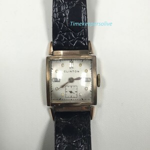 A258 Vintage Clinton Swiss Stainless Steel 17J Mechanical Wrist Watch ...