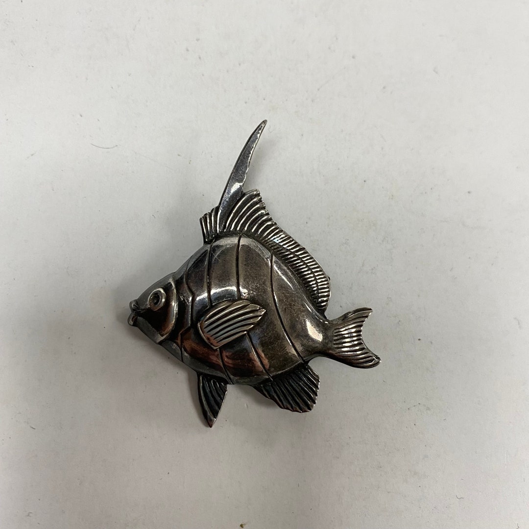 M271 Vintage Mexico Sterling Silver Fish Brooch Pin - Etsy