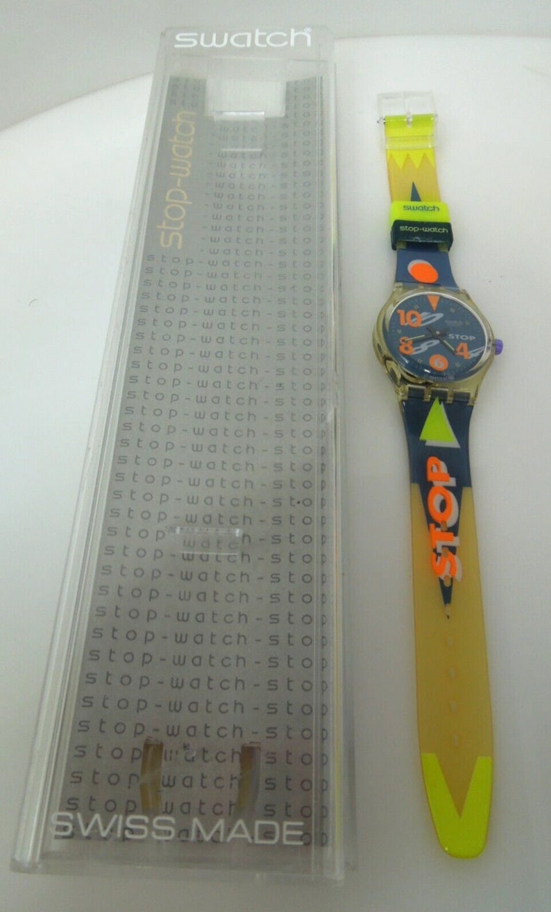 S492 Swatch Original Wrist Stop Watch 1993 Movimento SSK102 New Battery ...