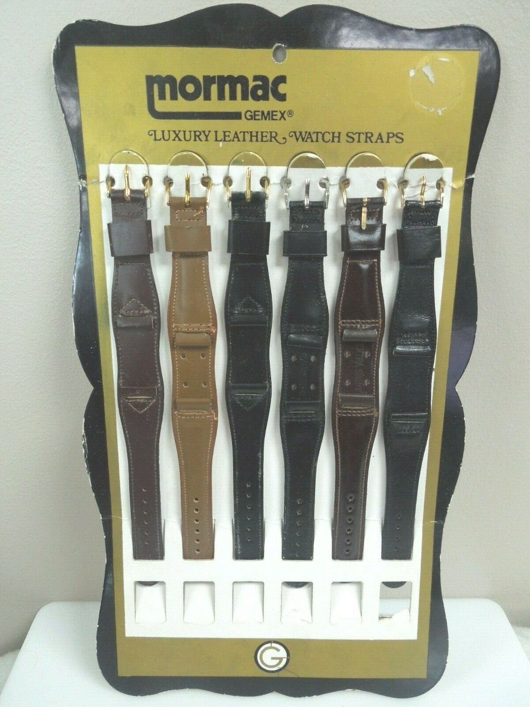 Q998 Vintage Lot of 6 Mormac Gemex Brown Black Leather Watch Bands ...