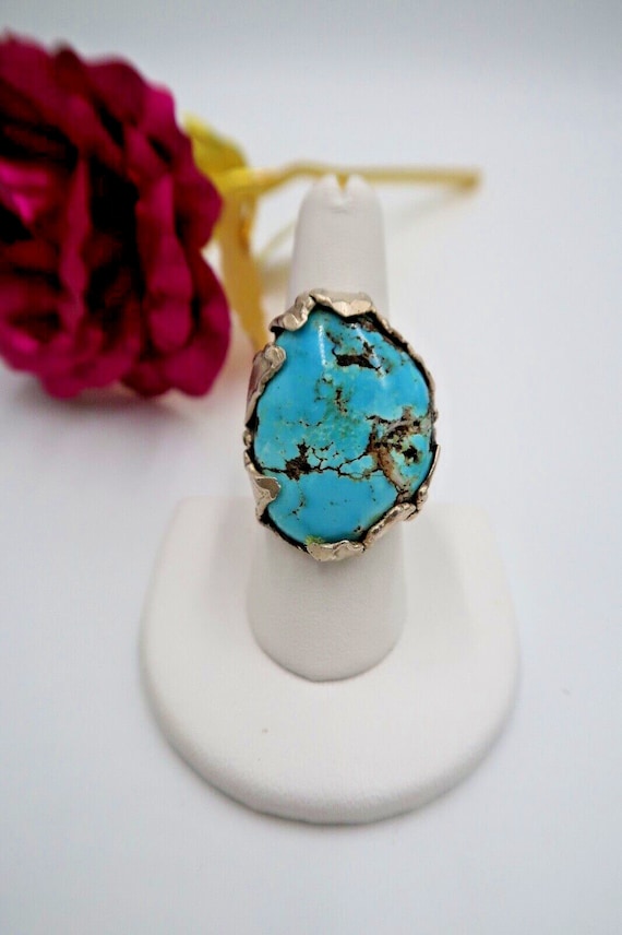 Vintage genuine turquoise sterling - Gem