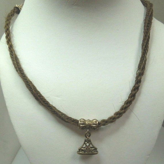 c490 Victorian Era, Handsome Woven Hair Vest Chain - Gem