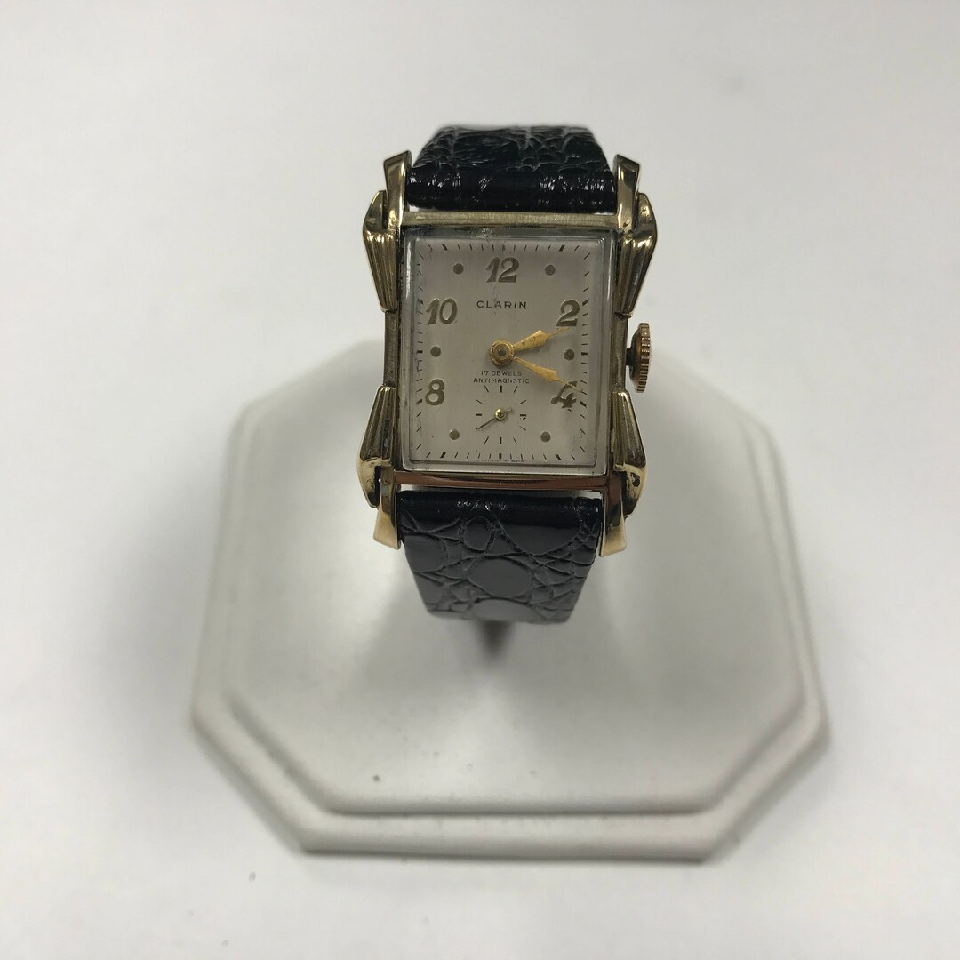 D346 Vintage Swiss Clarin 17jewels Gold Tone Mechanical Men's Wrist ...