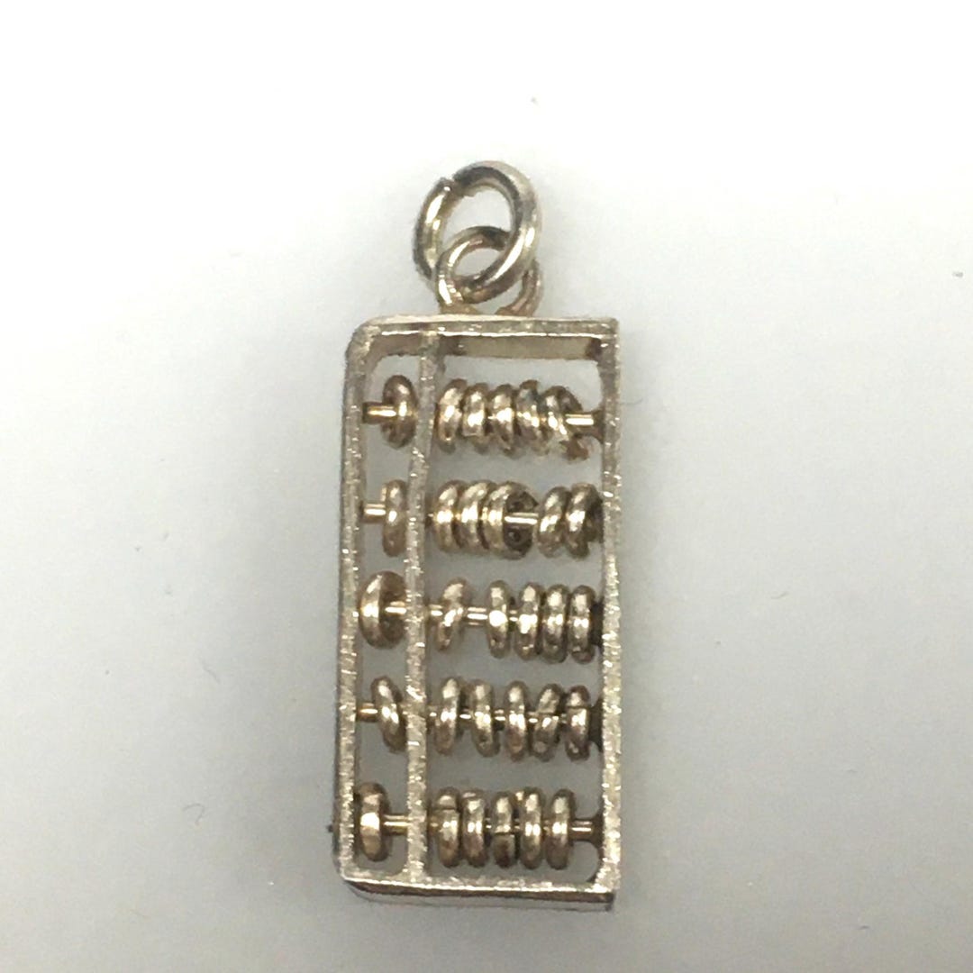 V276 Vintage Sterling Silver Abacus 3D Movable Pendant Charm - Etsy