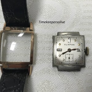 A258 Vintage Clinton Swiss Stainless Steel 17J Mechanical Wrist Watch ...