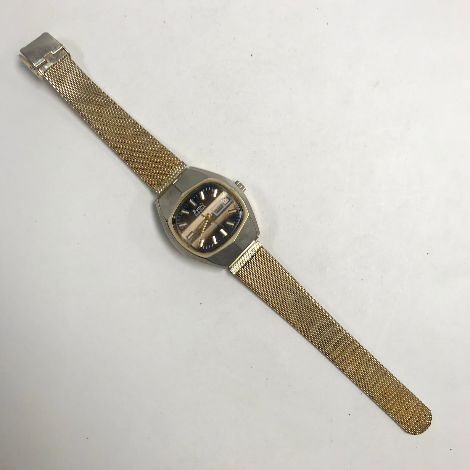 F432 Vintage Bolivia Electra Mechanical Men's Wrist Watch Gold Silver ...