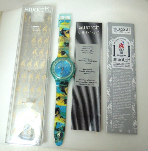 s469 1996 Olympics Mark Spitz Swatch Watch Atlanta NI… - Gem