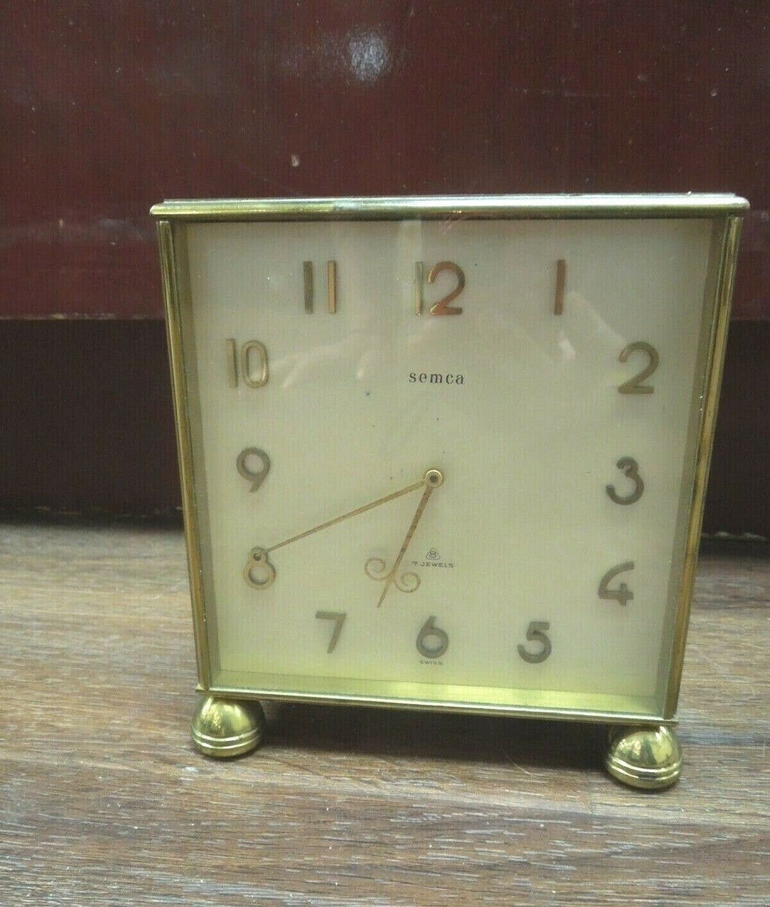 R006 Vintage Semca Swiss 7 Jewels Desk Partner's Clock Double Sided ...