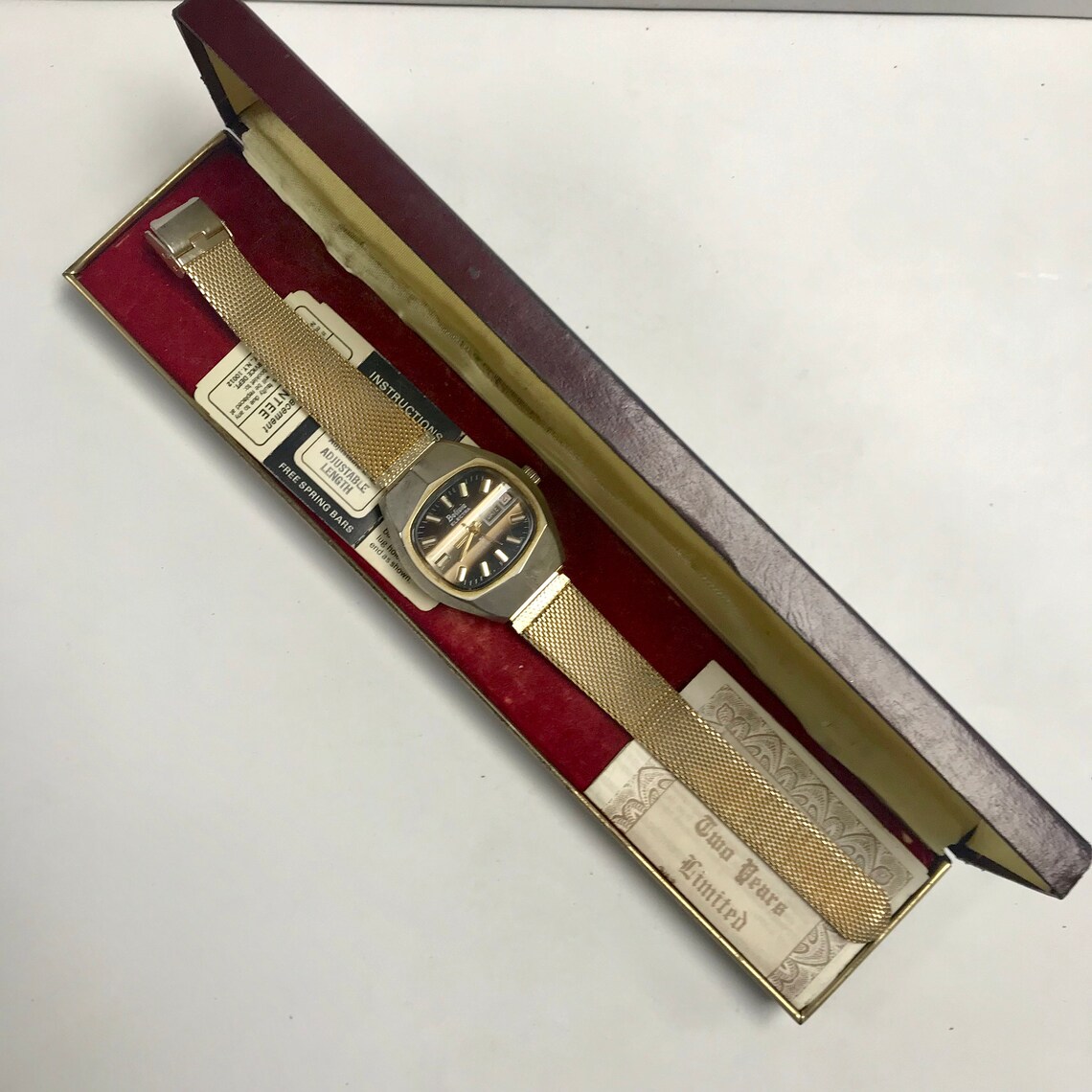 F432 Vintage Bolivia Electra Mechanical Men's Wrist Watch Gold Silver ...