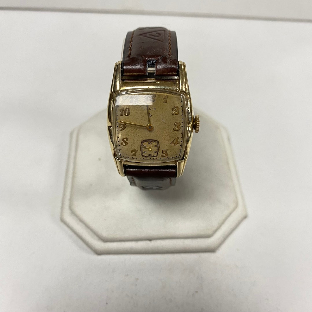 M162 Vintage Elgin 554 USA Mechanical 17J Unisex Wristwatch Stainless ...