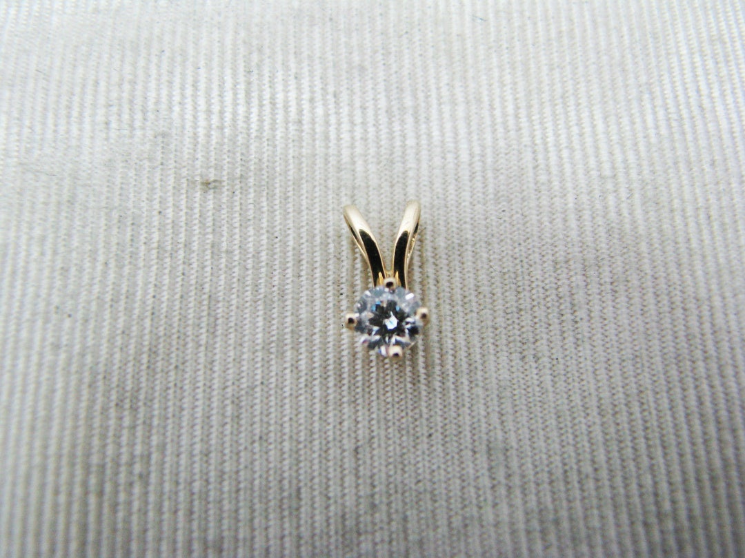 A997 Beautiful Split Bail Diamond Pendant (only) in 14k Yellow Gold - Etsy
