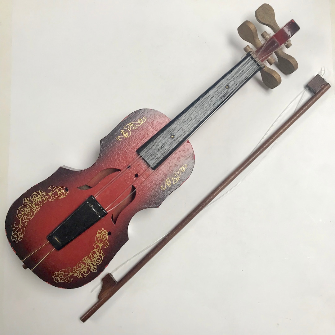 F230 Vintage Wooden Violin Music Box - Etsy