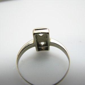 A512 Lovely Vintage Rectangle 2 Diamond Ring in 14k White Gold Size 4 ...
