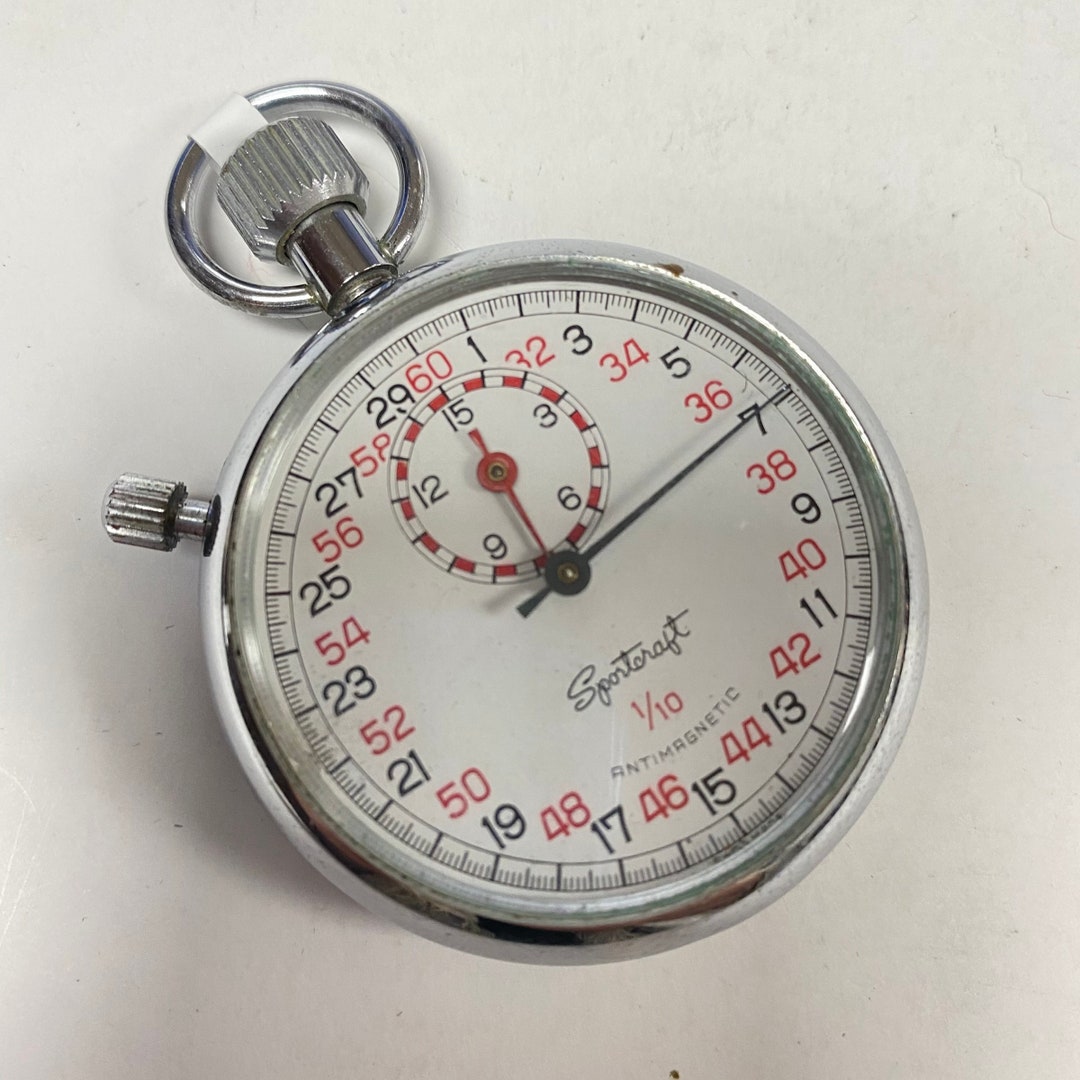 F874 Sportcraft Swiss Silver Tone Mechanical Pocket Watch Stop Watch - Etsy