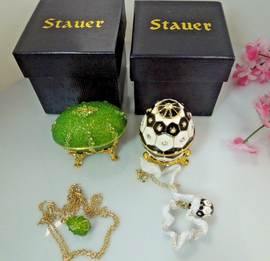 T128 Stauer Innessa Egg and Necklace 34660 & 32375 Choose Green or ...