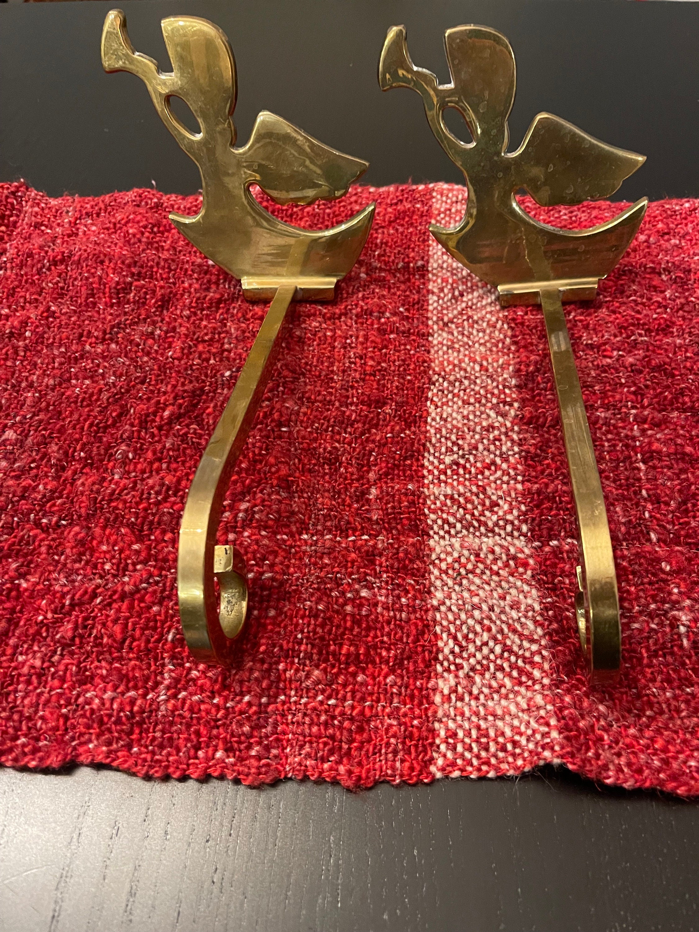 Pair of Brass Angel Stocking Holders - Etsy