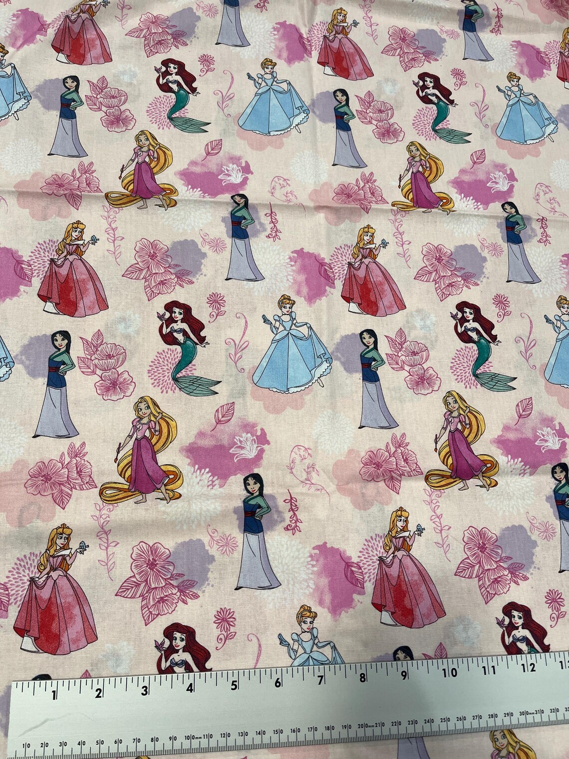 Disney Princess Fabric Mulan Cinderella Aurora Sleeping Beauty Little ...