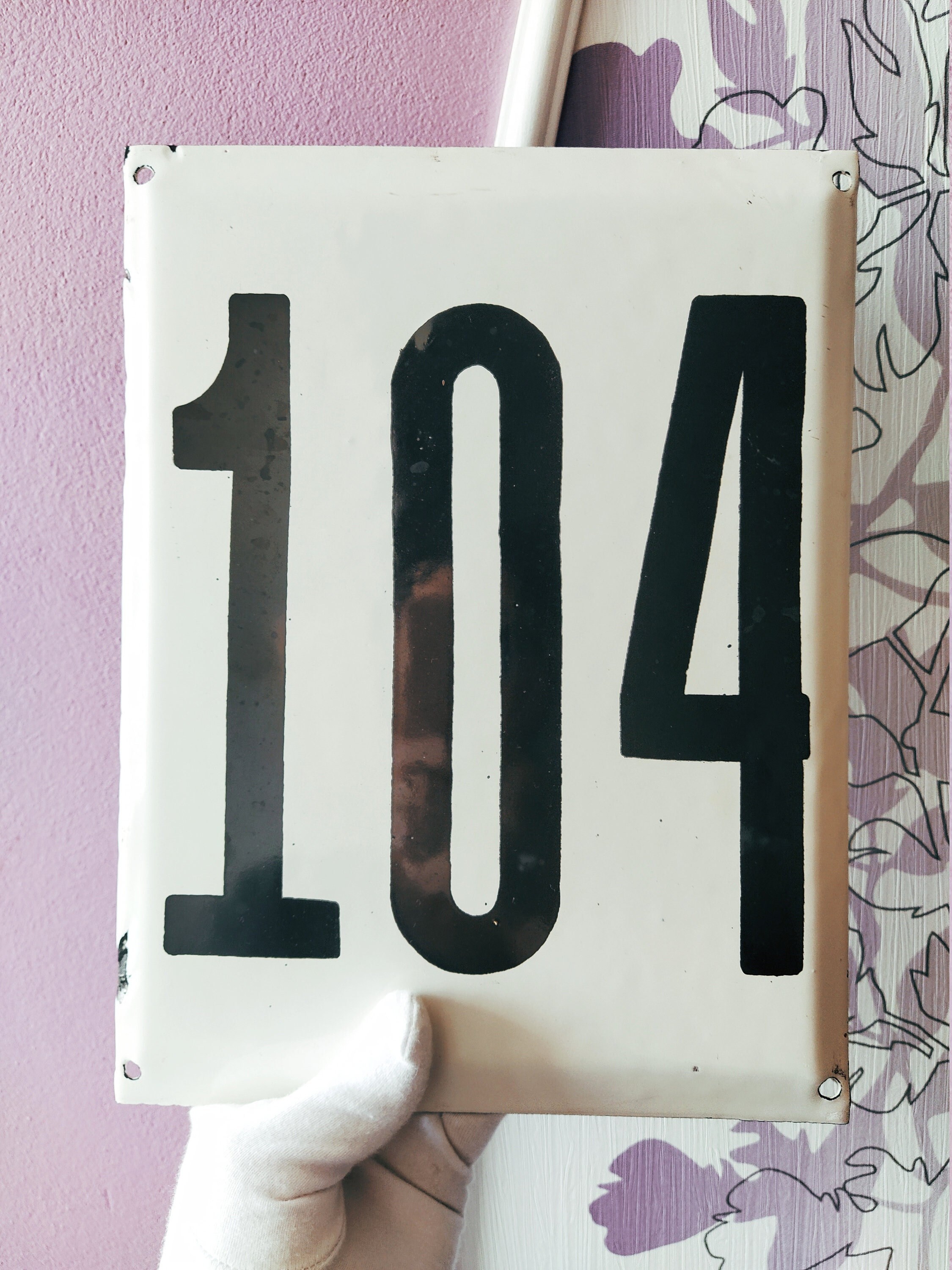 Home Décor Signs 104 Large 11'' Enamel House Number Plaque Old Sign ...
