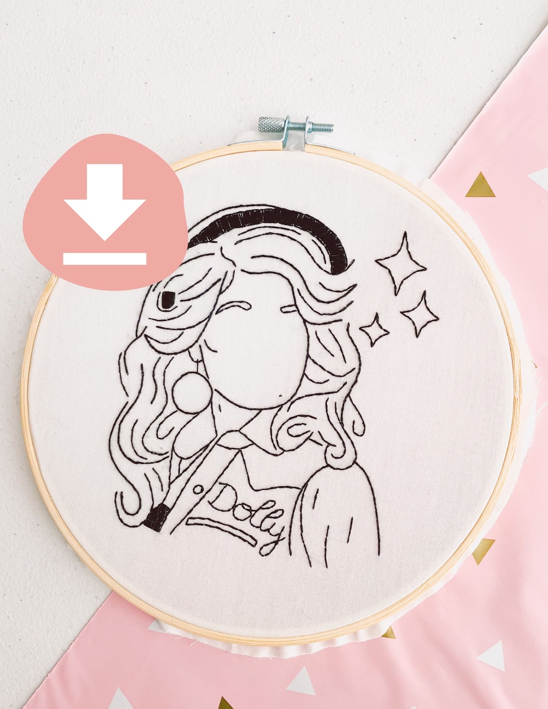 PATTERN - Dolly Parton Embroidery Pattern and Tutorial - Diy Dolly Wall ...