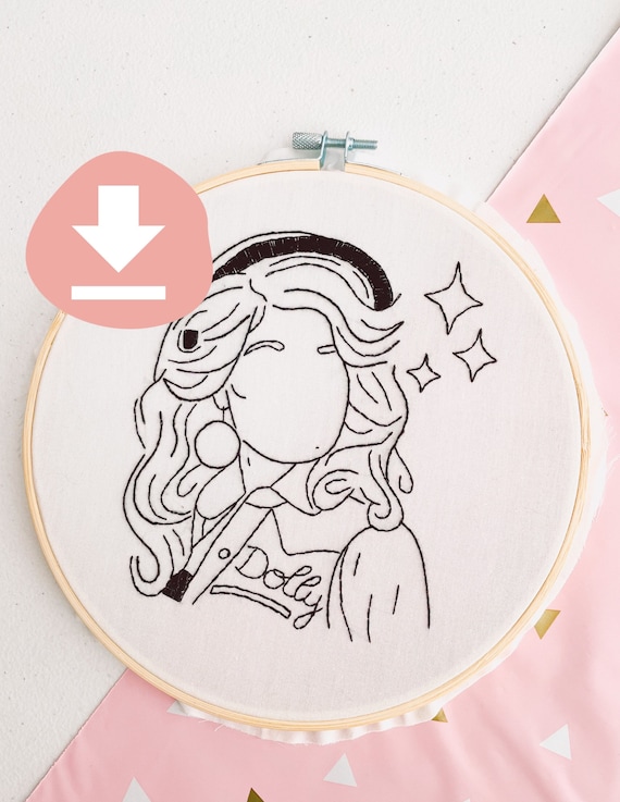 PATTERN Dolly Parton Embroidery Pattern and Tutorial Diy | Etsy