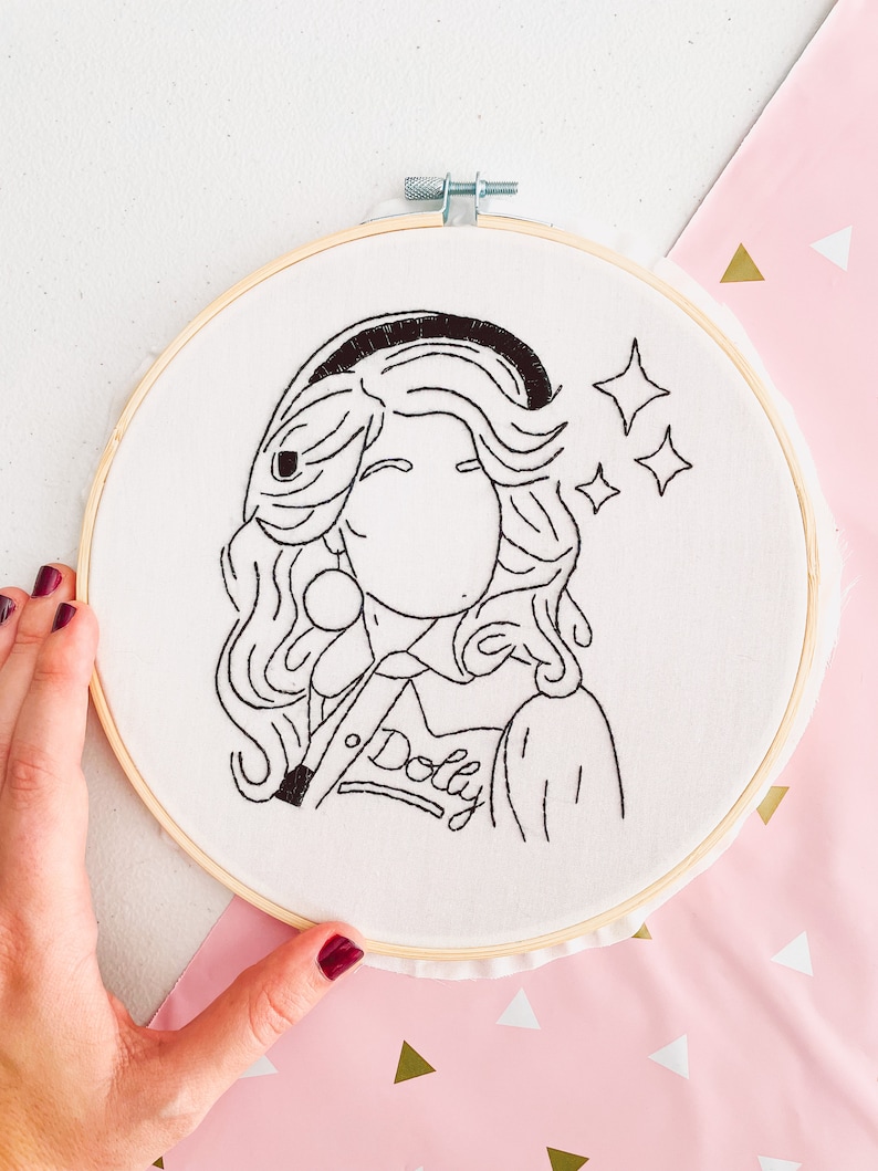 PATTERN - Dolly Parton Embroidery Pattern and Tutorial - Diy Dolly Wall ...