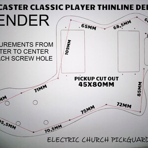 Black Acrylic Pickguard for Fender Telecaster Thinline Classic Player ...