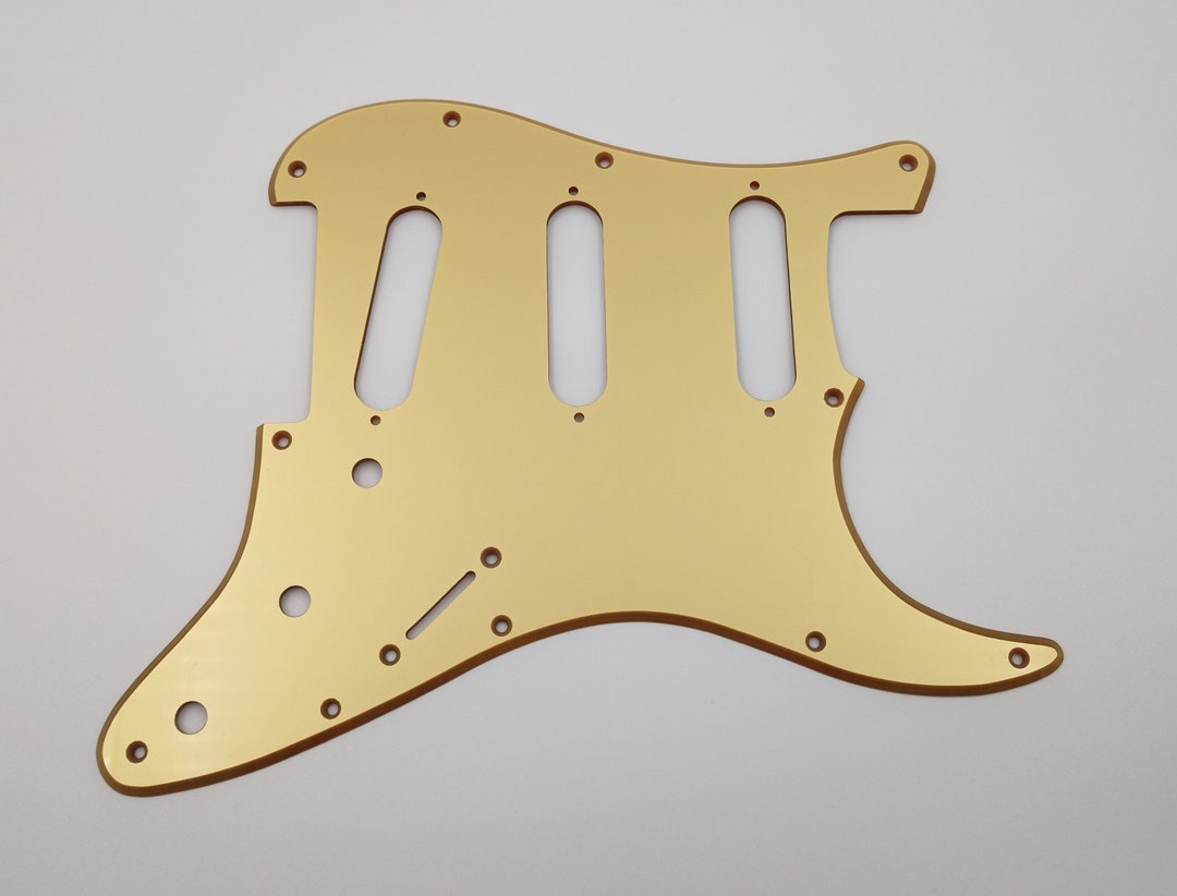 11 Hole Metallic Gold Acrylic Pickguard for Us/mex Fender Stratocaster ...