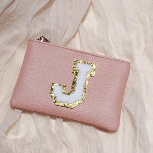 Personalized Wallet Coin Purse Pouch Bag Pink Vegan Leather Wallet Bag ...