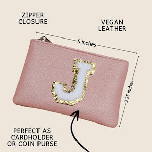 Personalized Wallet Coin Purse Pouch Bag Pink Vegan Leather Wallet Bag ...