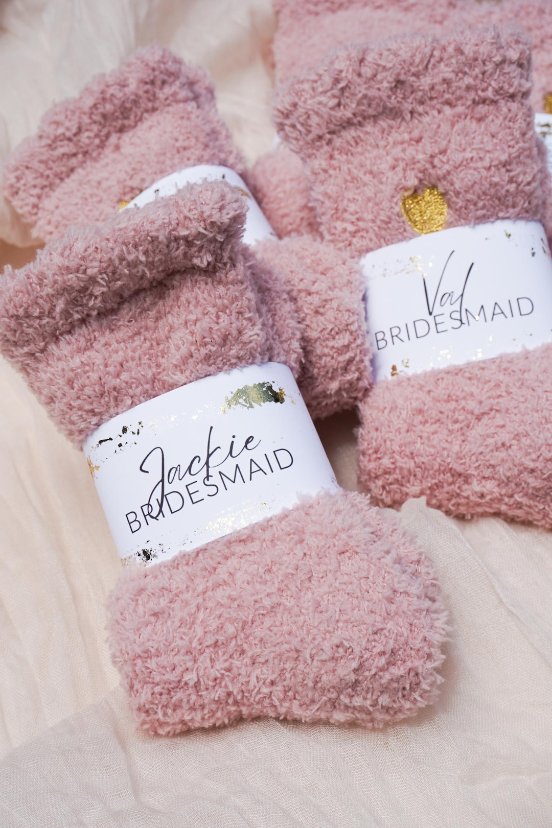 Personalized Bridesmaid Gift Idea Gift Box Filler Fuzzy Sock Bride ...