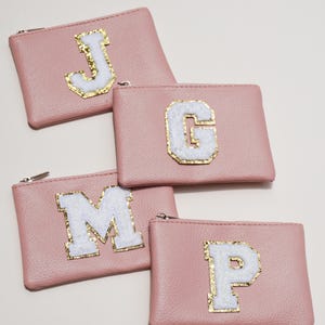 Personalized Wallet Coin Purse Pouch Bag Pink Vegan Leather Wallet Bag ...