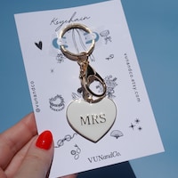 Personalized Mr and Mrs Keychain Gift Faux Leather Keychain Wedding ...