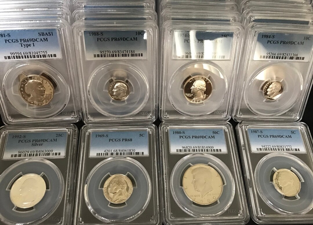 LOT of 10 Different PCGS PR69 Slabbed Graded U.S. Proof Coins! ESTATE ...