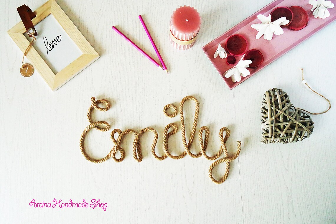 Rope Personalized Wall Decor Name Sign, Customized Nursery or Baby ...