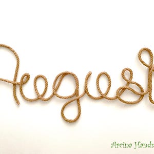 Large Wall Name Sign for Nursery, Rope Name Personalized Wall Decor ...