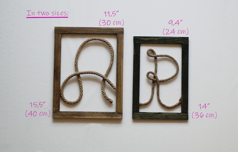 Wood Framed Rope Letters Custom Kid Room Rustic Decor Name | Etsy