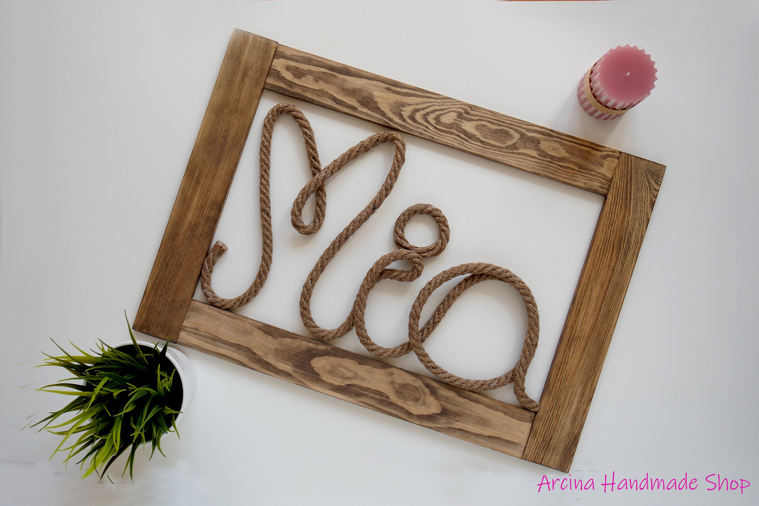 Large Personalized Wood & Rope Name Sign Farmhouse Wood Sign | Etsy