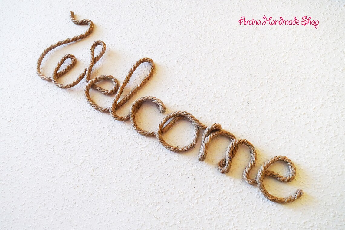 Rope Welcome Wall Sign Rustic Wall Art Housewarming Gift | Etsy