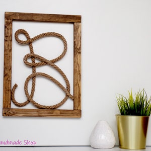 Wood Framed Rope Letters, Custom Kid Room Rustic Decor Name Letter to ...