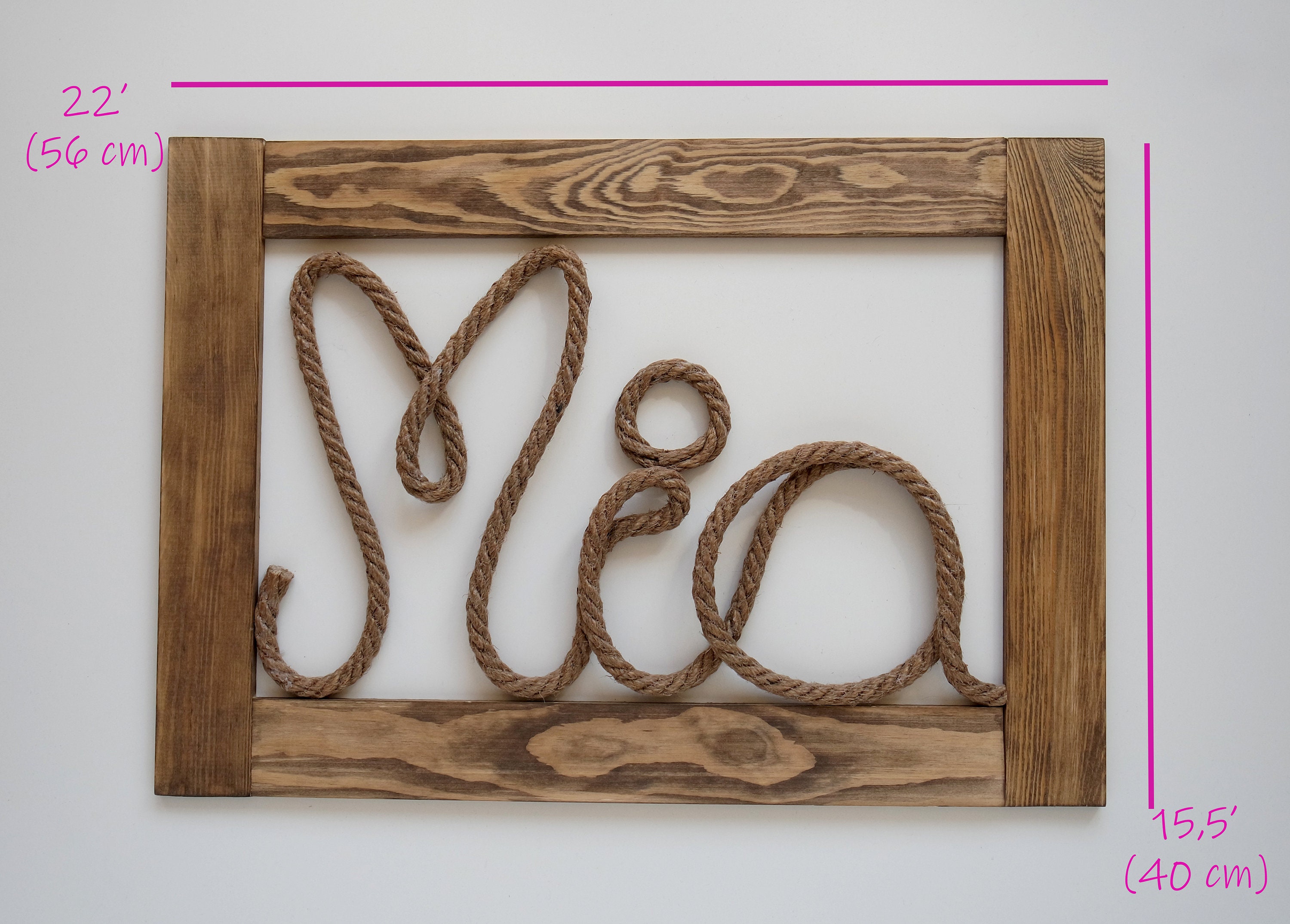 Large Personalized Wood & Rope Name Sign Farmhouse Wood Sign | Etsy