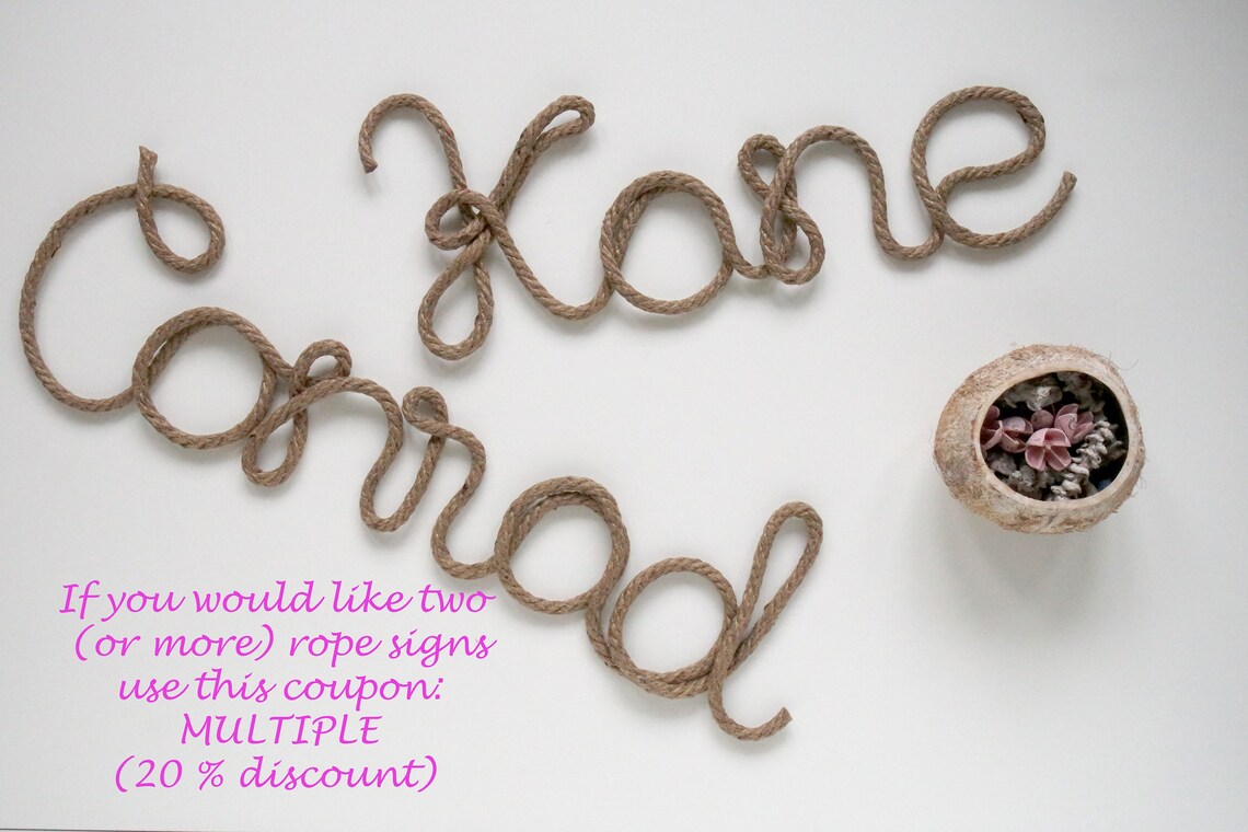 Rope Name Personalized Wall Decor Name Sign Personalized | Etsy