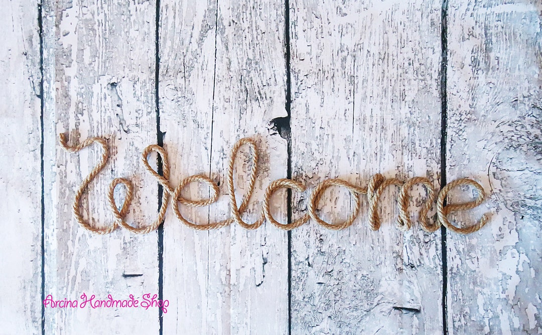 Rope Welcome Wall Sign, Rustic Wall Art, Housewarming Gift, Welcome ...